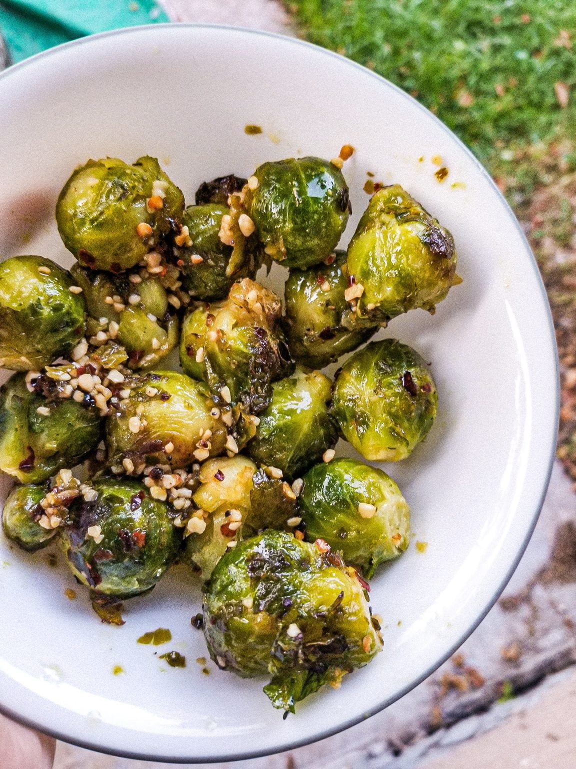 Air Fryer Spicy Brussels Sprout Recipe - Cooking with Tyanne